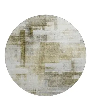 DALYN RUG COMPANY Dalyn Ravenna Washable Rn6 Round Area Rug, 8' X 8 - Taupe