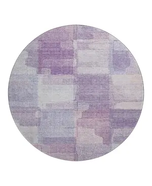 DALYN RUG COMPANY Dalyn Ravenna Washable Rn10 Round Area Rug, 8' X 8' Lavender