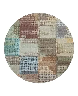 DALYN RUG COMPANY Dalyn Ravenna Washable Rn10 Round Area Rug, 8' X 8' Putty