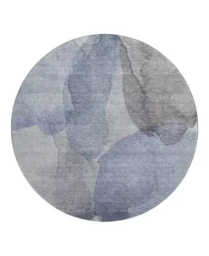 DALYN RUG COMPANY Dalyn Ravenna Washable Rn12 Round Area Rug, 8' X 8 - Blue
