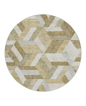 DALYN RUG COMPANY Dalyn Lorenzo Washable Ln1 Round Area Rug, 8' X 8' Tan/beige