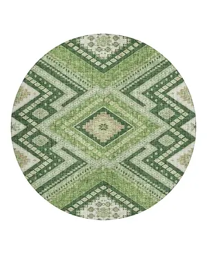 DALYN RUG COMPANY Dalyn Portico Washable Po5 Round Area Rug, 8' X 8' Green