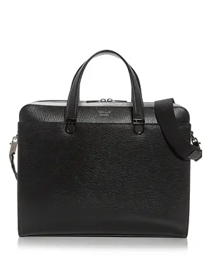 FERRAGAMO Gancini Leather Briefcase - Nero