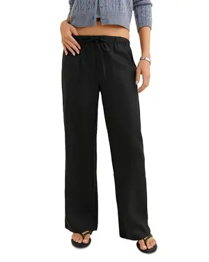 REFORMATION Olina Linen Pants - Black