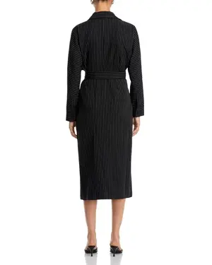 AREA STARS Cass Pinstripe Dress - Black Pinstripe
