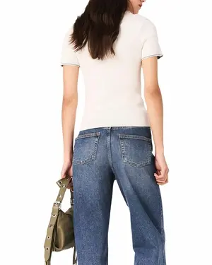 Maje Short Sleeve Polo Shirt - Ecru
