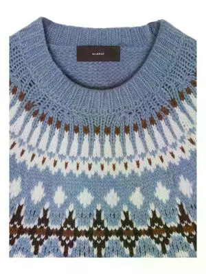 Alanui Fair Isle Wool Sweater - Blue