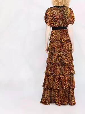 Roberto Cavalli Leopard-print Long Evening Dress