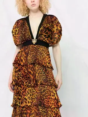 Roberto Cavalli Leopard-print Long Evening Dress