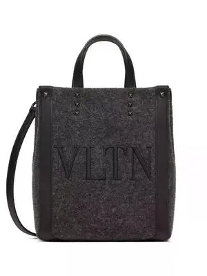 Valentino Garavani Rockstud-embellished Logo Tote Bag - Grey
