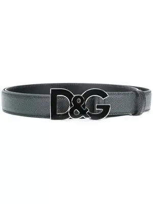 Dolce & Gabbana Logo Buckle Belt - Black