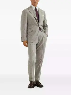 Brunello Cucinelli Pleated-front Check-pattern Trousers
