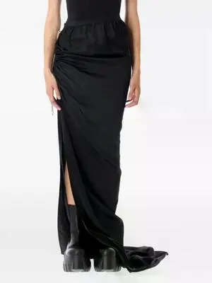 Rick Owens Drawstring Side-slit Maxi Skirt