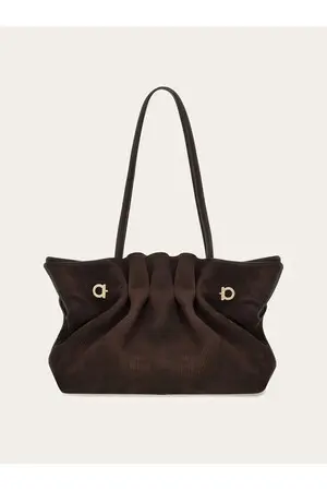 FERRAGAMO Shoulder Bag With Gancini Pin - Red