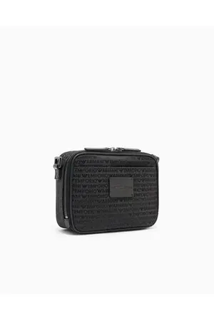 Emporio Armani Monogram Jacquard Camera Case With Shoulder Strap