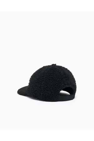 EA7 Baseball Cap In Teddy-effect Fabric - Black