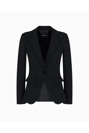 Emporio Armani Single-breasted Cady Crêpe Blazer