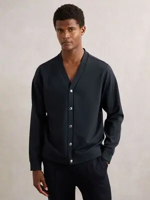 REISS Premium Interlock Press-stud Cardigan