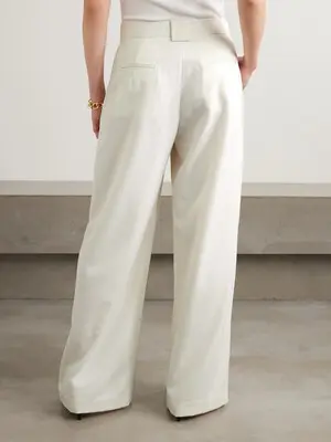 ST. AGNI Pleated Wool-blend Twill Wide-leg Pants