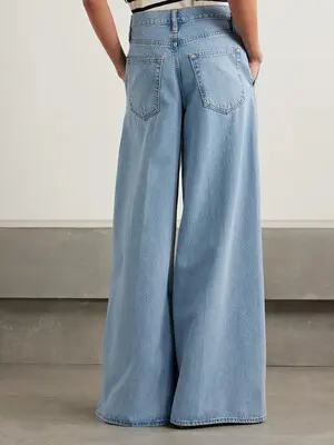 FRAME The Drape Mid-rise Wide-leg Organic Jeans