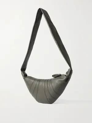 LEMAIRE Croissant Small Paneled Textured-leather Shoulder Bag - Green