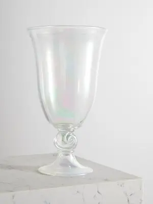 Sophie Bille Brahe Escargot Iridescent Murano Glass Vase - Neutrals