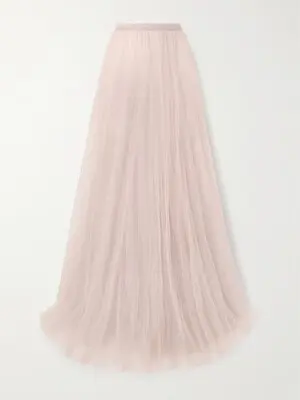 MARMAR HALIM Plissé-tulle Maxi Skirt - Neutrals