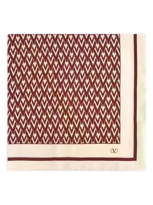 Valentino Garavani Geometric-pattern Silk Scarf - Neutrals