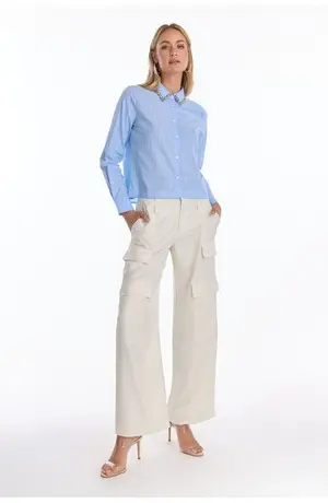 THE NOLI SHOP Josefina Crystal Button Up