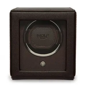 Wolf Cub Single Watch Winder With Cover - Brown