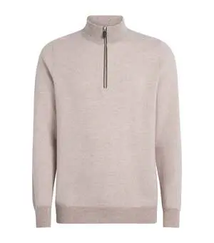 N.peal Cashmere Quarter-zip Temple Sweater
