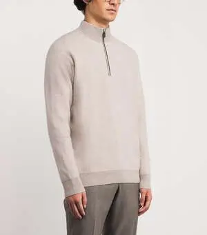 N.peal Cashmere Quarter-zip Temple Sweater