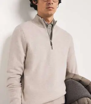 N.peal Cashmere Quarter-zip Temple Sweater