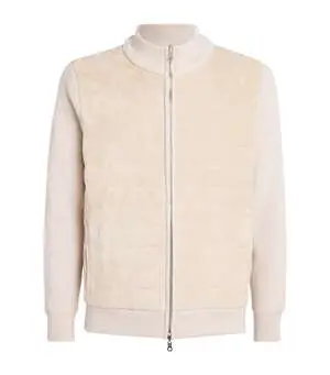 N.peal Suede-trim Cashmere Davos Jacket - Beige