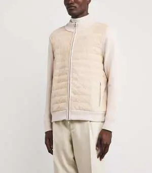 N.peal Suede-trim Cashmere Davos Jacket - Beige