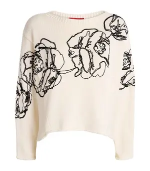 Max & Co. Cotton-wool Embroidered Sweater - White