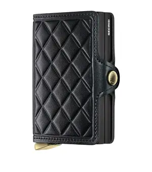 SECRID Leather Diamond-embossed Twinwallet - Black
