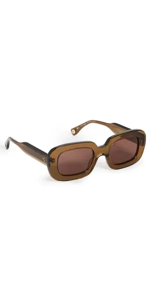 JIMMY FAIRLY Square Frame Sunglasses - Crystal Brown