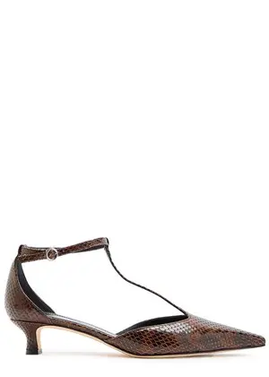 AeydĒ Liz 35 Python-effect Leather Pumps