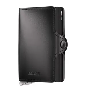 SECRID Leather Twinwallet - Black