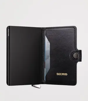 SECRID Leather Embossed Lines Miniwallet - Black