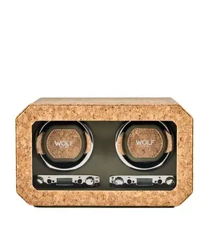 Wolf Cortiça Double Watch Winder - Brown