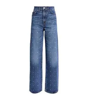 Maje Studded Wide-leg Jeans