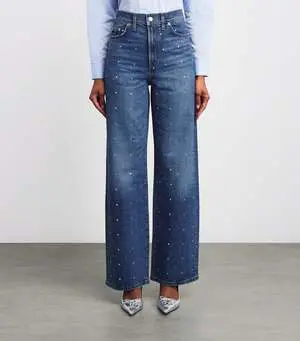 Maje Studded Wide-leg Jeans
