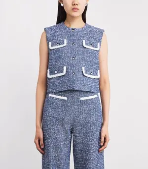 Maje Tweed Sleeveless Top