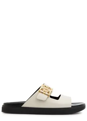 Givenchy 4g Liquid Dad Leather Sliders - Ivory