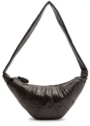 LEMAIRE Medium Croissant Leather Shoulder Bag - Dark Chocolate