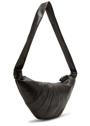 LEMAIRE Medium Croissant Leather Shoulder Bag - Dark Chocolate