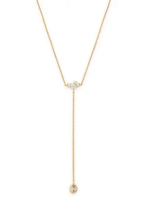 ASTRID & MIYU 18kt Gold-plated Lariat Necklace - Pearl