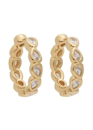 ASTRID & MIYU Crystal-embellished 18kt -plated Hoop Earrings - Gold
